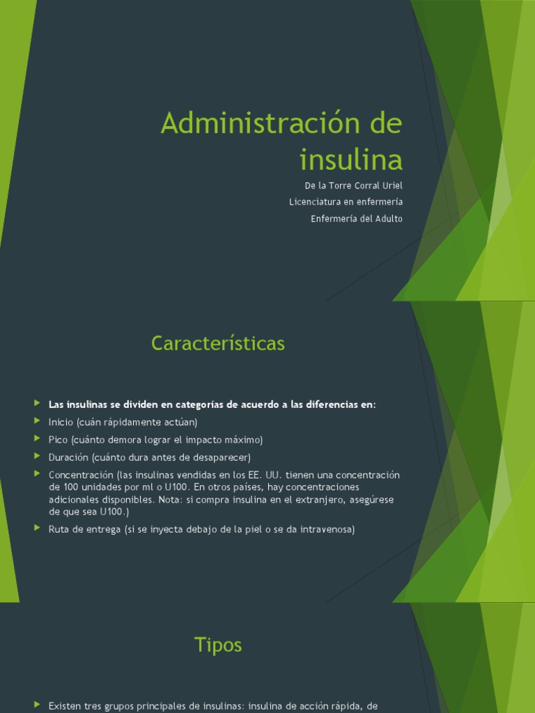 Administración de Insulina | PDF | Inyección (medicina ...