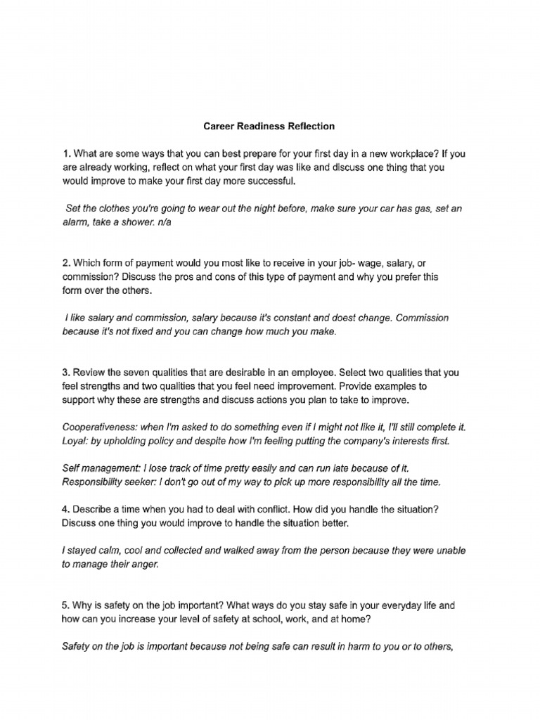 Career Reflection | PDF