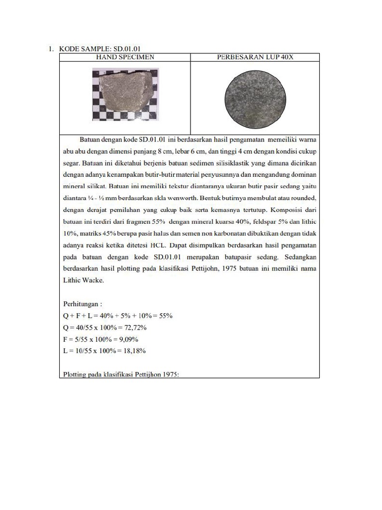 Lithic Wacke Deskripsi Batuan Sedimen Pdf