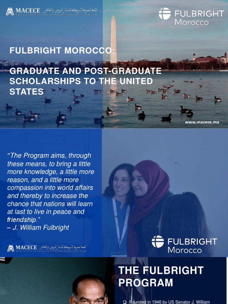 Fulbright Morocco: Graduate and Post-Graduate Scholarships To The ...