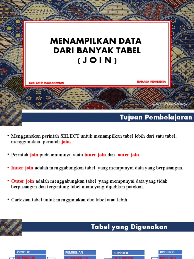 Menampilkan Data Dari Banyak Tabel | PDF