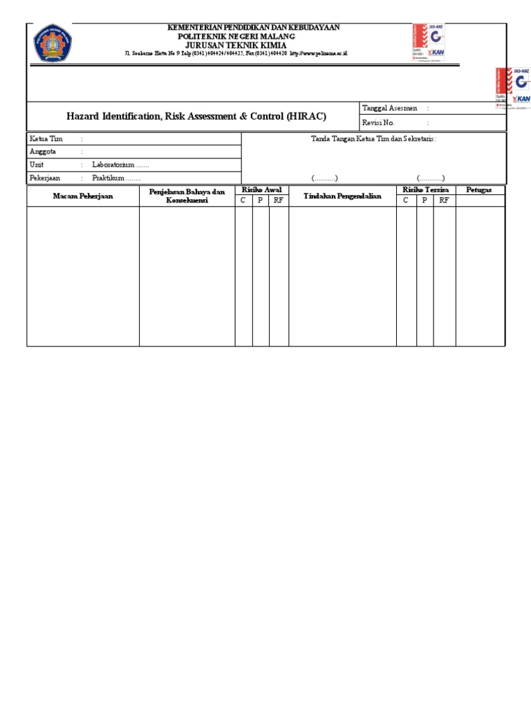 HIRAC Laboratorium Teknik Kimia Polinema | PDF