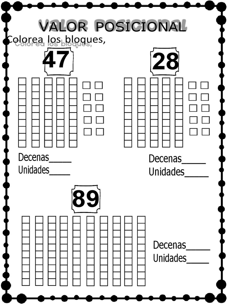Hojas De Trabajo Estándar Sobre El Valor Posicional