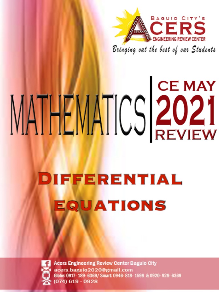 Differential Equations Review Material | PDF | Differential Equations ...