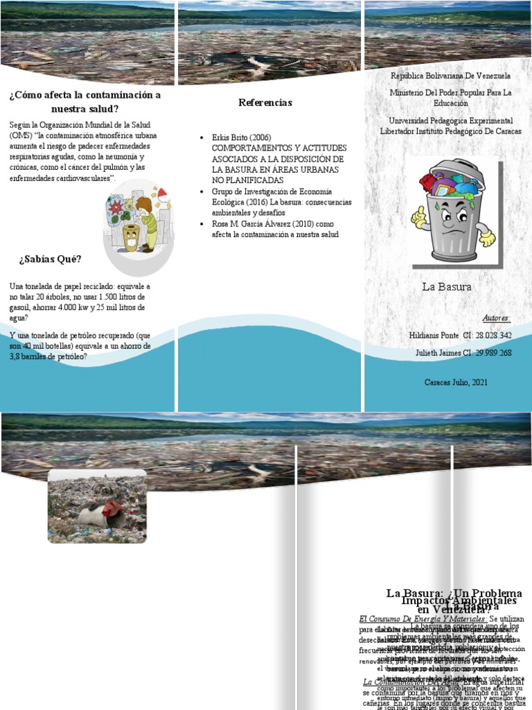 Triptico Basura | PDF | Residuos | Contaminación