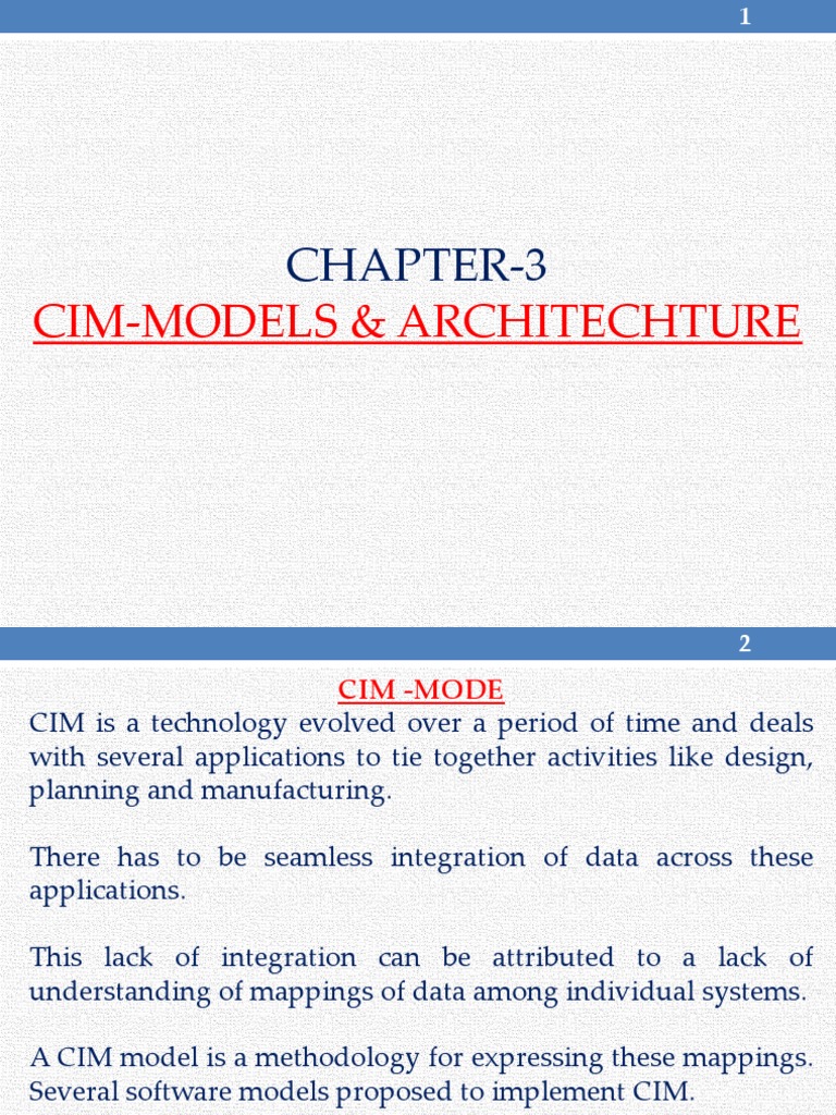 Chapter-3: Cim-Models & Architechture | PDF | System | Databases