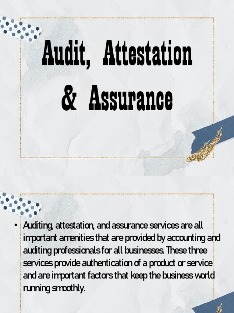 Audit, Attestation & Assurance | PDF