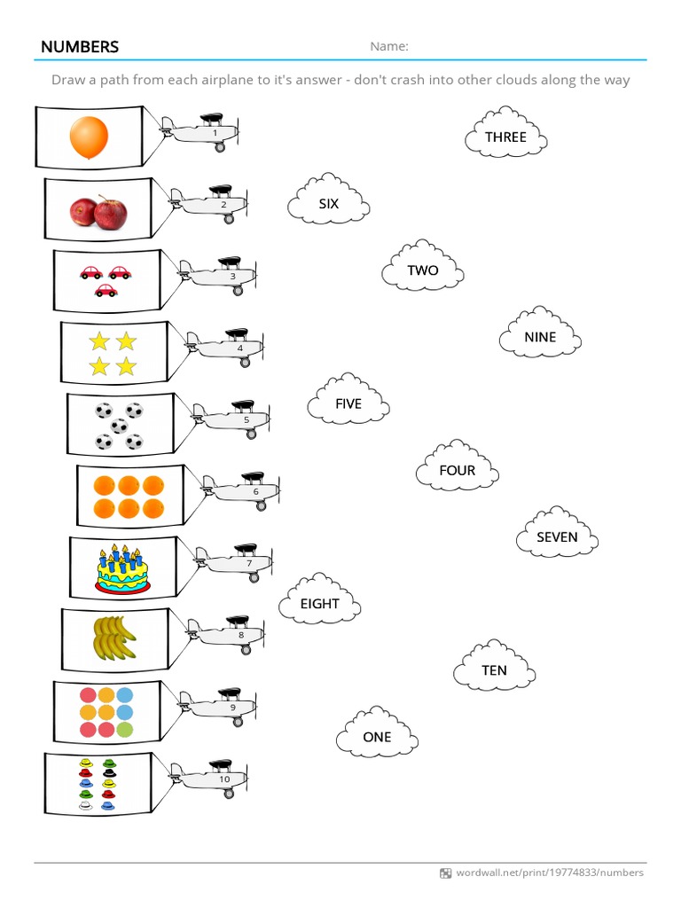 Numbers Airplane | PDF