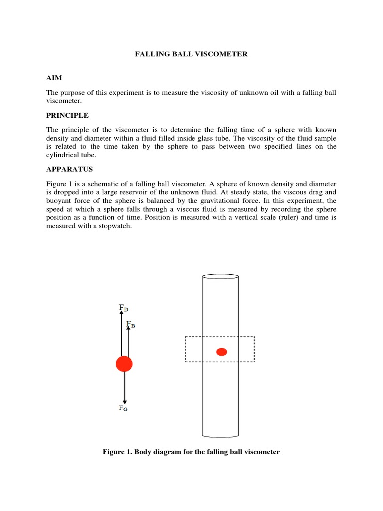 Falling Ball Viscometer | PDF | Reynolds Number | Drag (Physics)