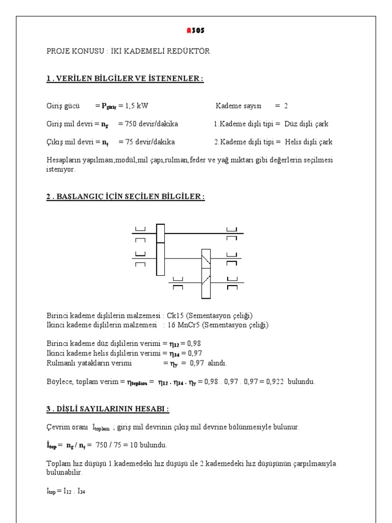 A305 Iki Kademeli Reduktor | PDF