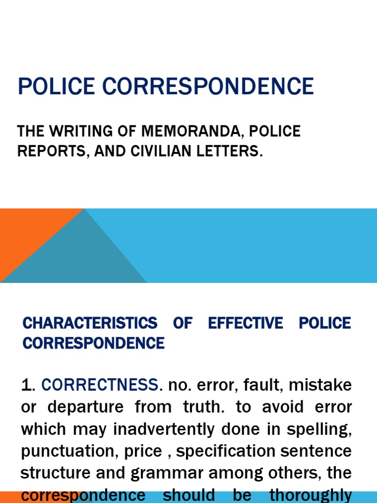 Effective Police Correspondence Guidelines | PDF | Memorandum | Police