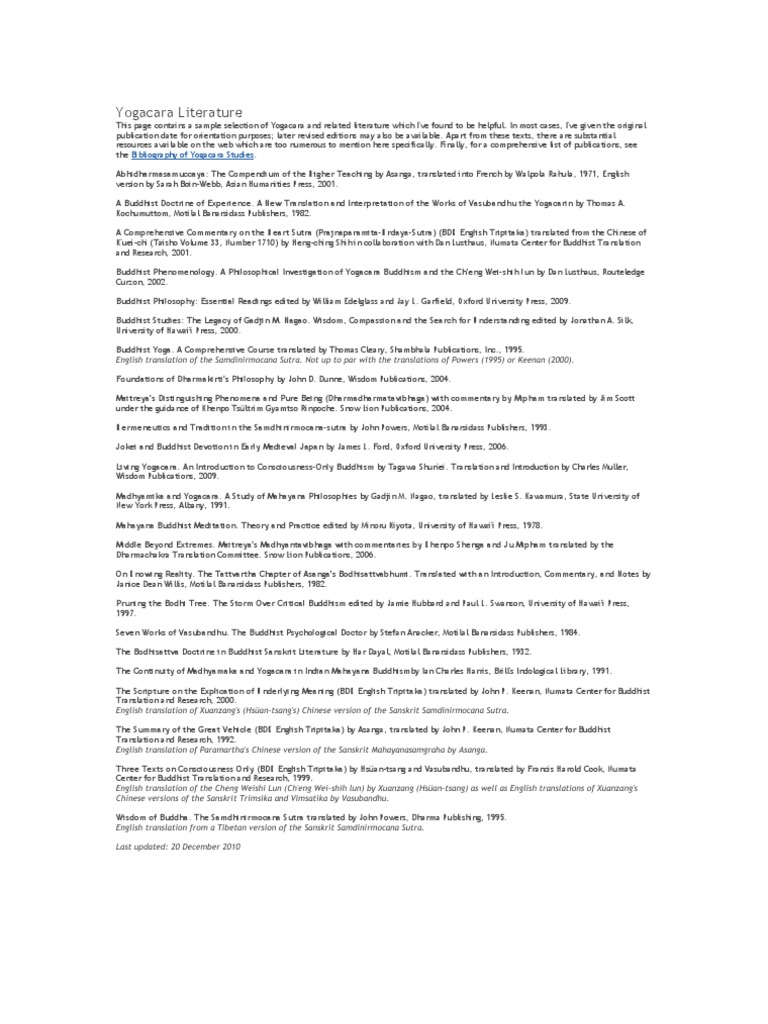 Yogacara Literatur1 | PDF | Schools Of Buddhism | Indian Religions