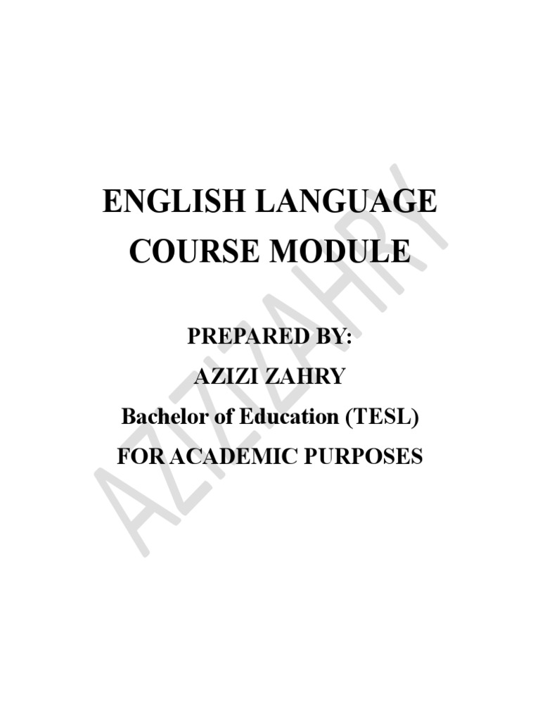 English Course Module | PDF | English Language | Verb