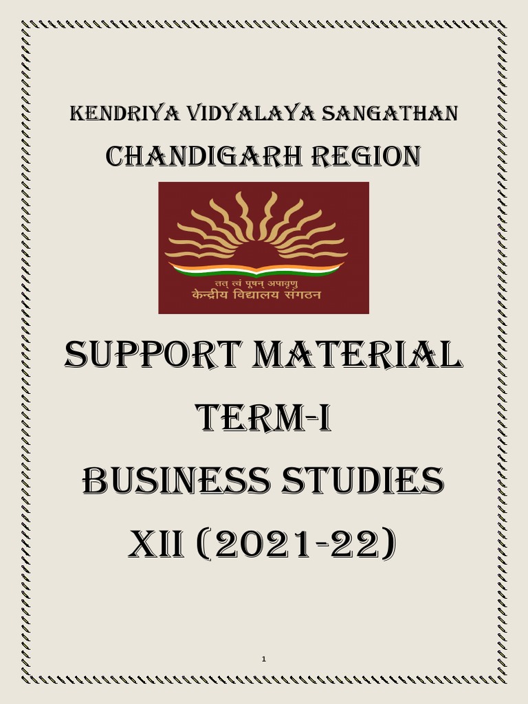 Business Studies Class 12 Support Material | PDF | Reason | Science