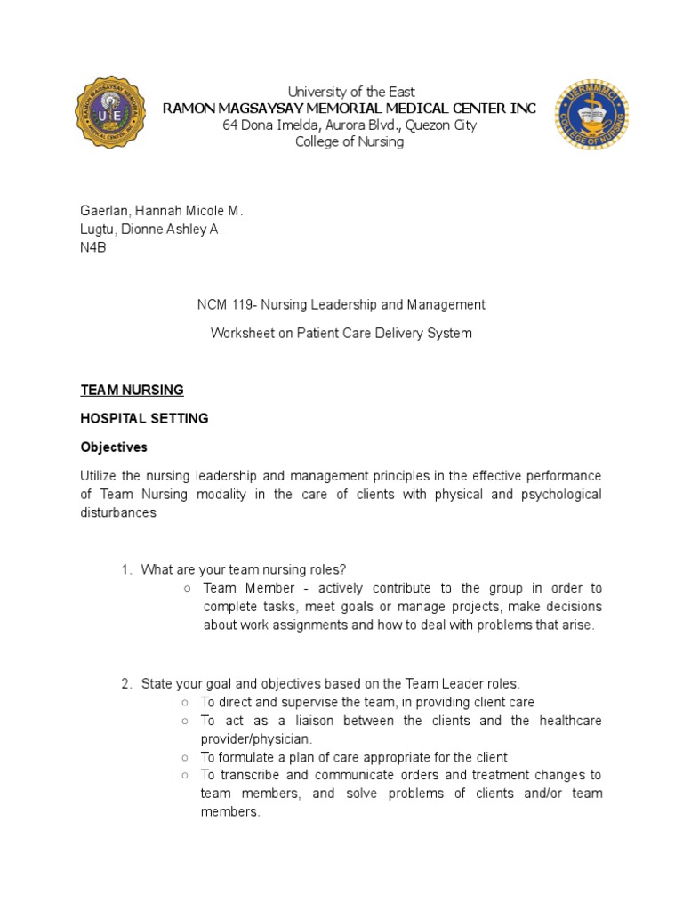 NCM119 | PDF | Nursing | Health Care