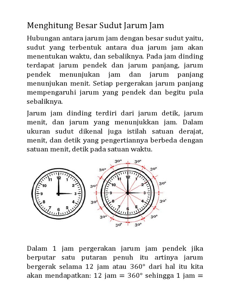 Menghitung Besar Sudut Jarum Jam | PDF