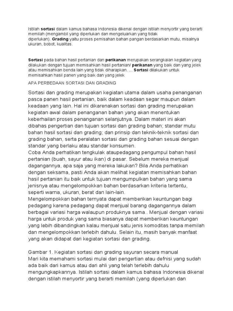 Bahan Sortasi Dan Grading | PDF | Kesehatan Holistik