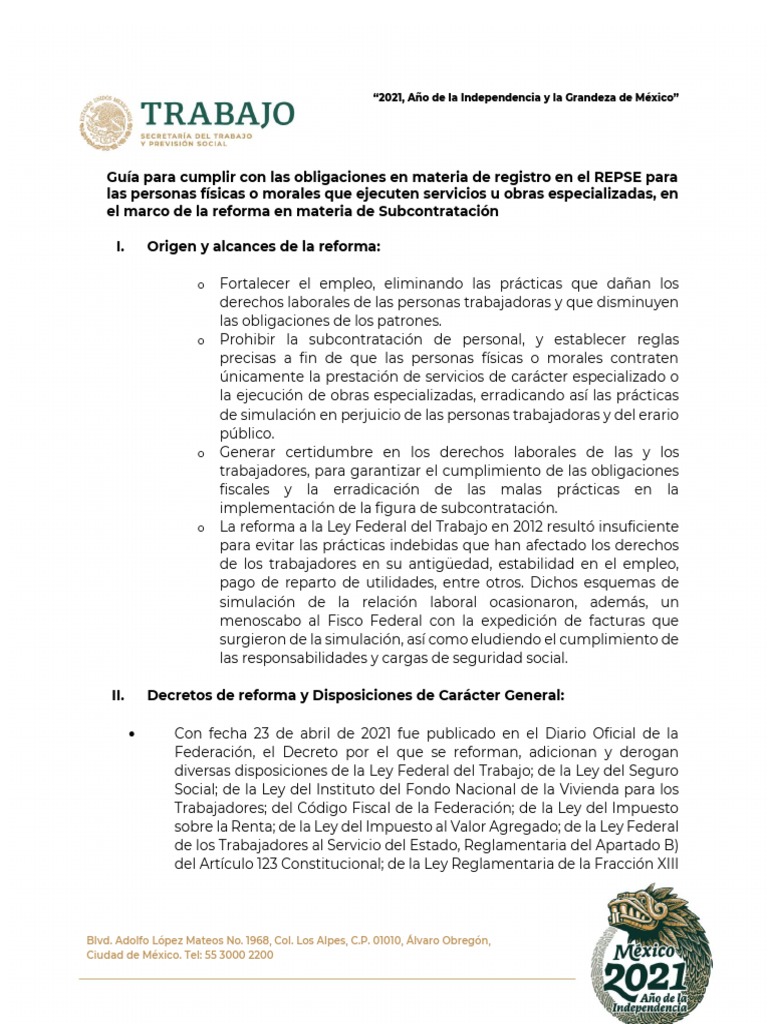 Guia Repse | PDF | Outsourcing | Derecho laboral