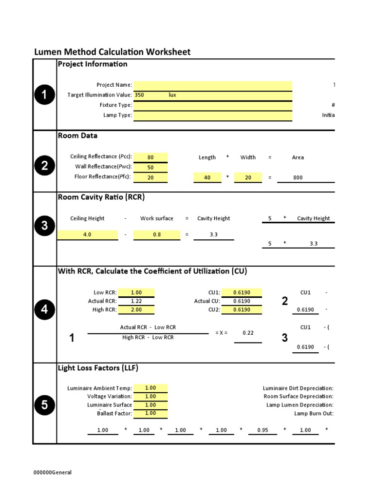 Lumen Method Worksheet Si V2 Pdf Building Engineering Lighting 2026
