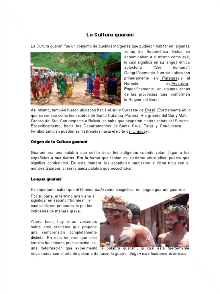 La Cultura Guarani | PDF | Pueblos Indígenas de las Américas