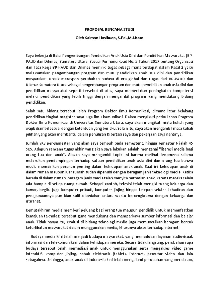 Proposal Rencana Studi | PDF
