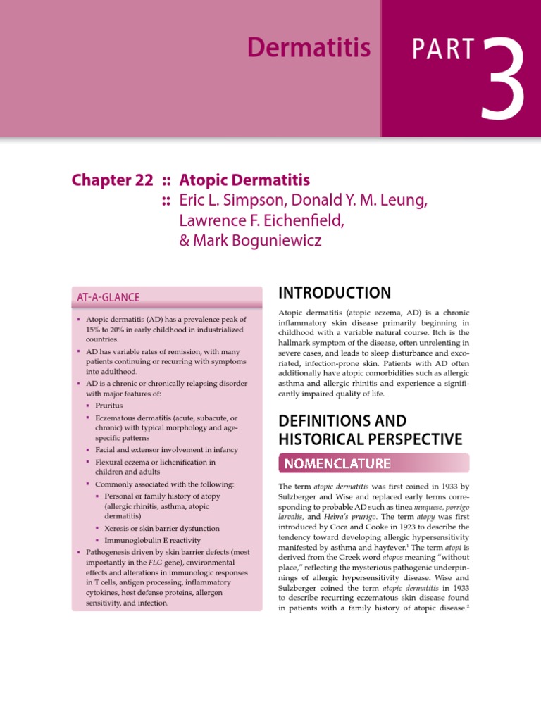 Dermatitis: Chapter 22:: Atopic Dermatitis:: Eric L. Simpson, Donald Y ...