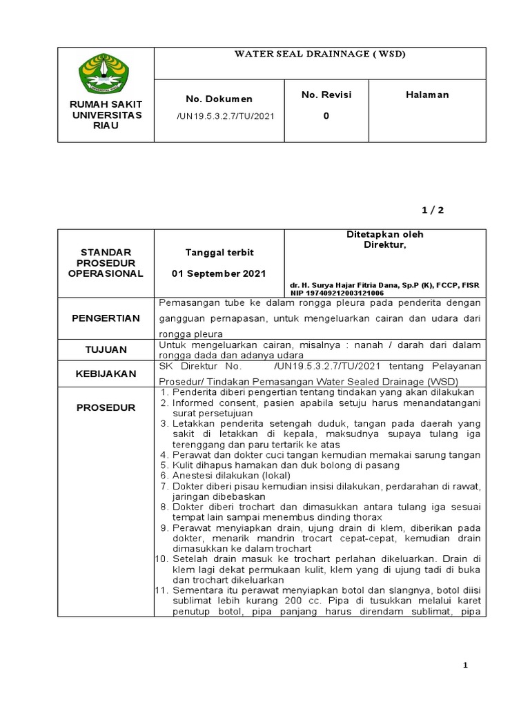 Sop Pemasangan Wsd Pdf