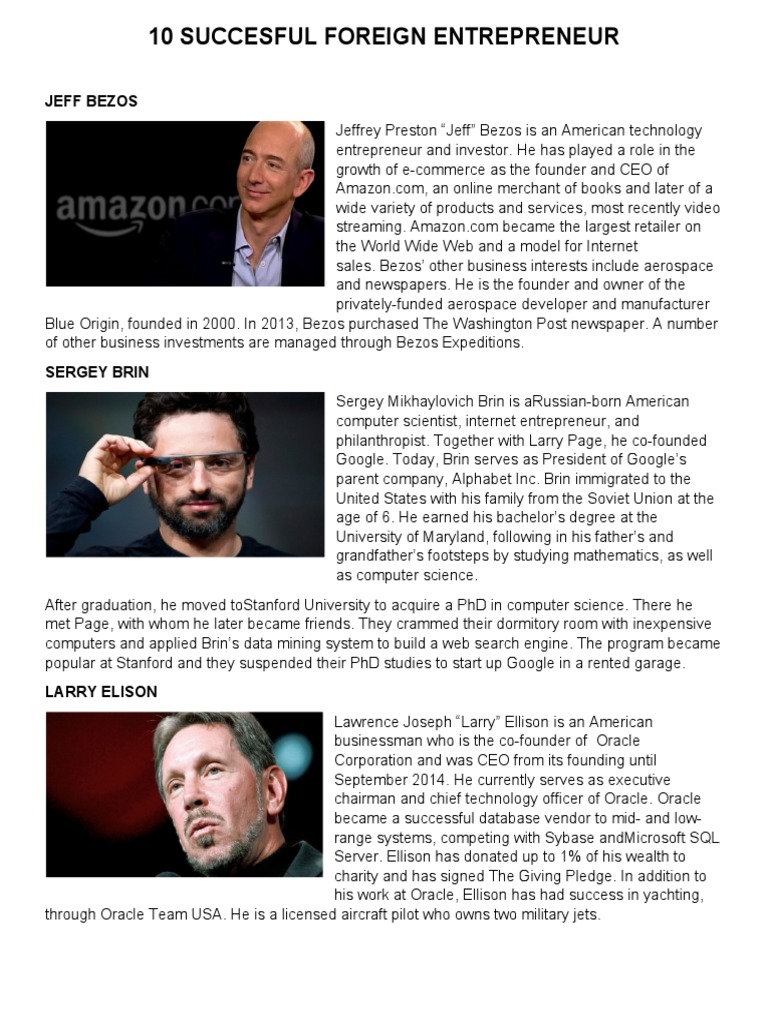 10 Succesful Foreign Entrepreneur | PDF | Warren Buffett | Companies
