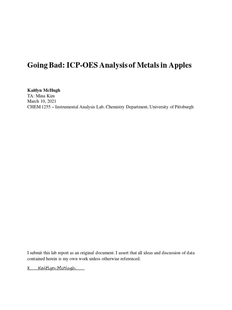 ICP Long Report | PDF | Atomic Absorption Spectroscopy | Chemistry