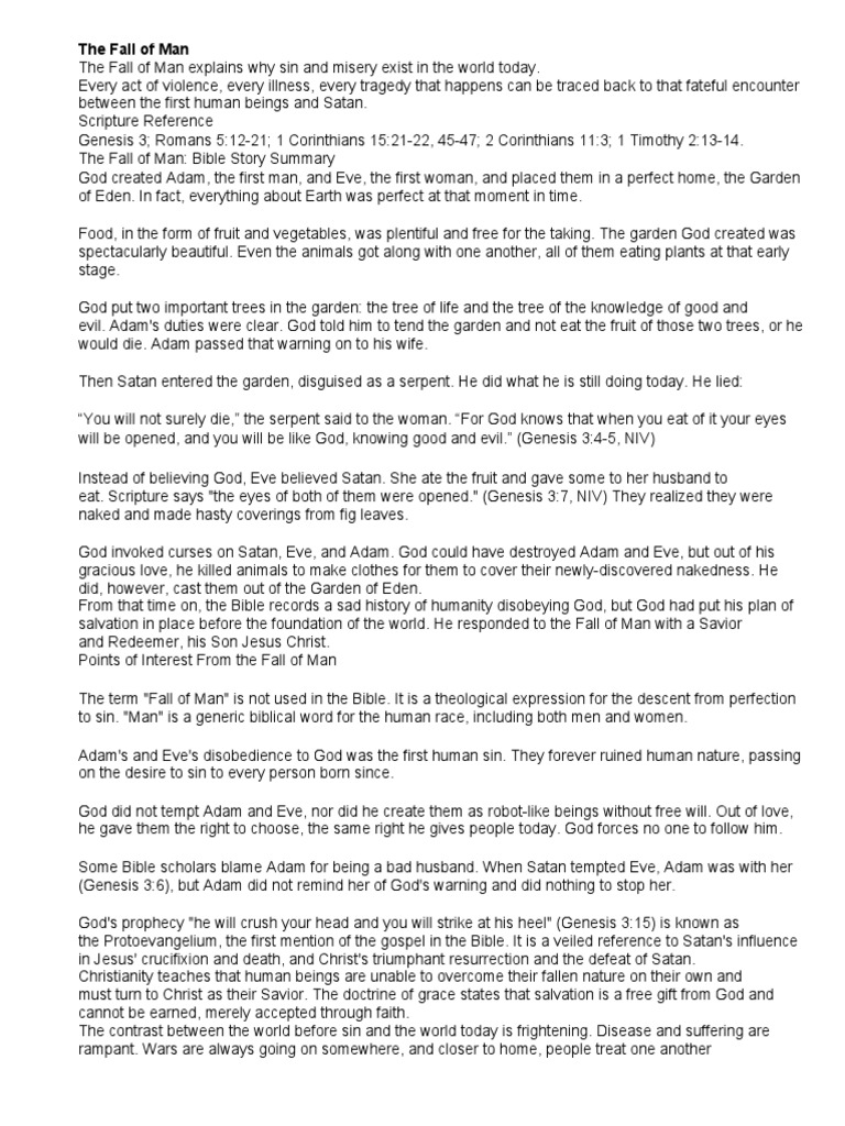 The Fall of Man Explains Why | PDF | Adam And Eve | Adam