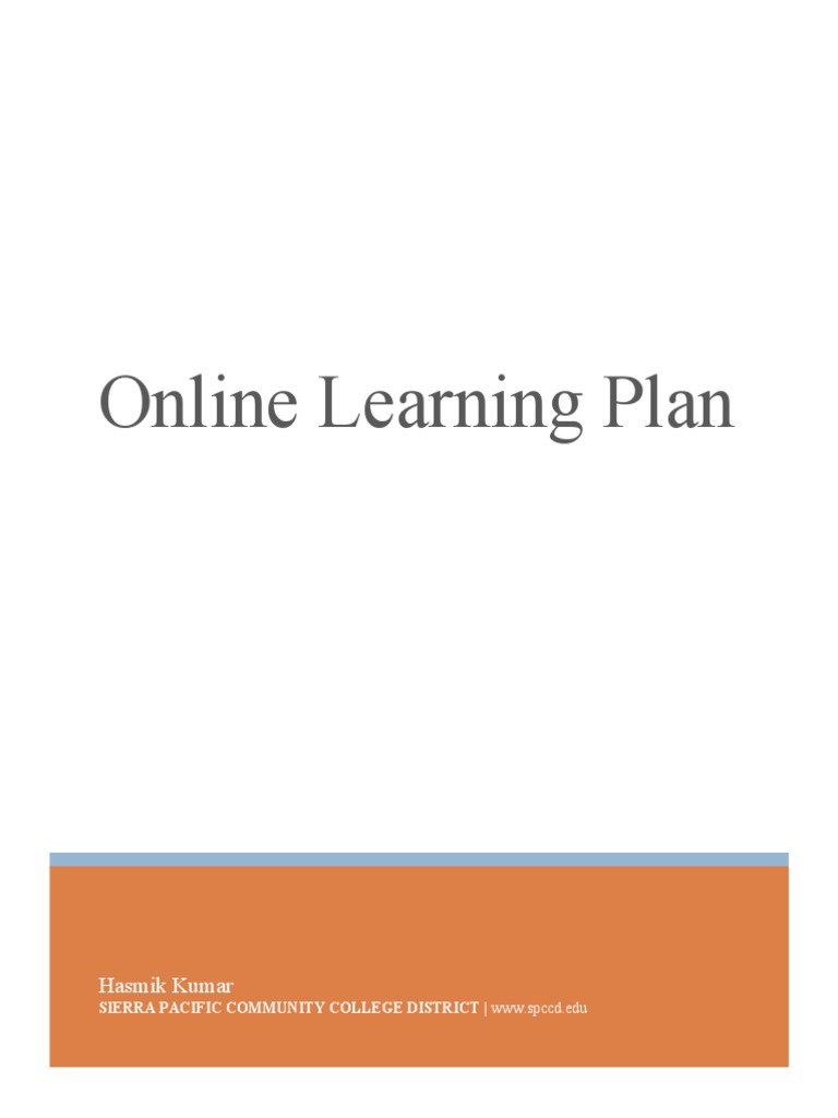 Online Learning Plan: Hasmik Kumar | PDF | Educational Technology ...