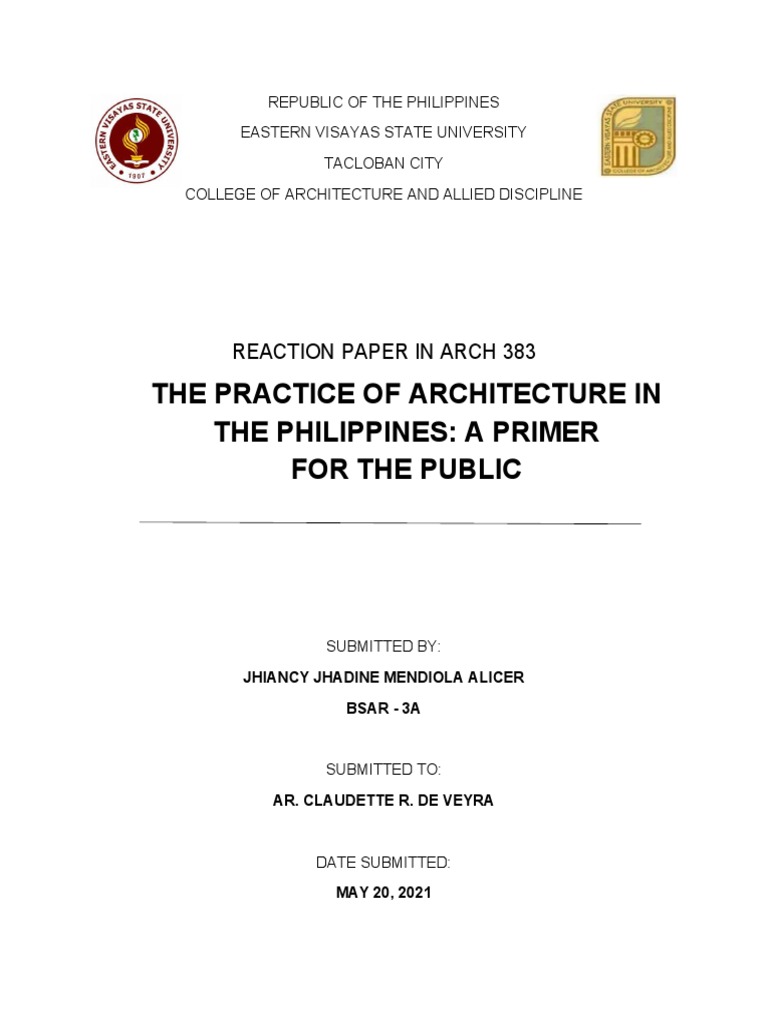 Reaction Paper | PDF | Architect | Design