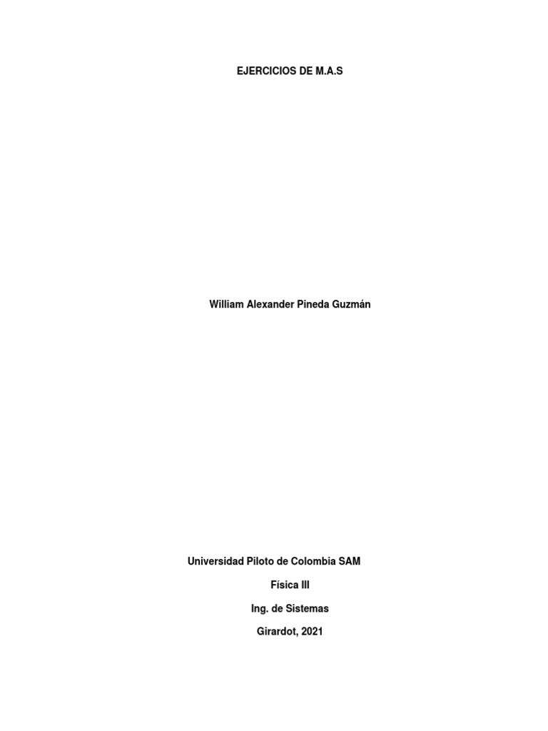 Ejercicios Fisica William Pineda | PDF | Física | Naturaleza