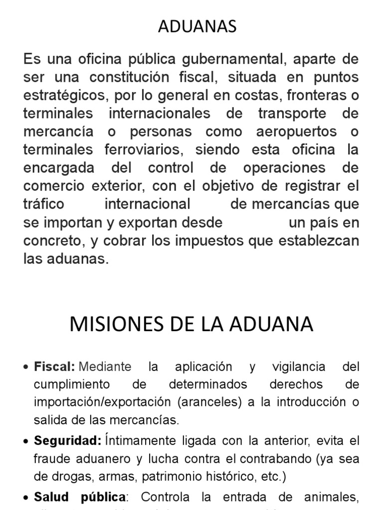 El papel y funciones de las aduanas en el comercio internacional | PDF