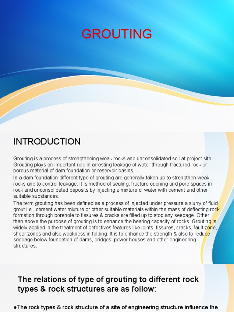 Grouting | PDF | Rock (Geology) | Soil Mechanics