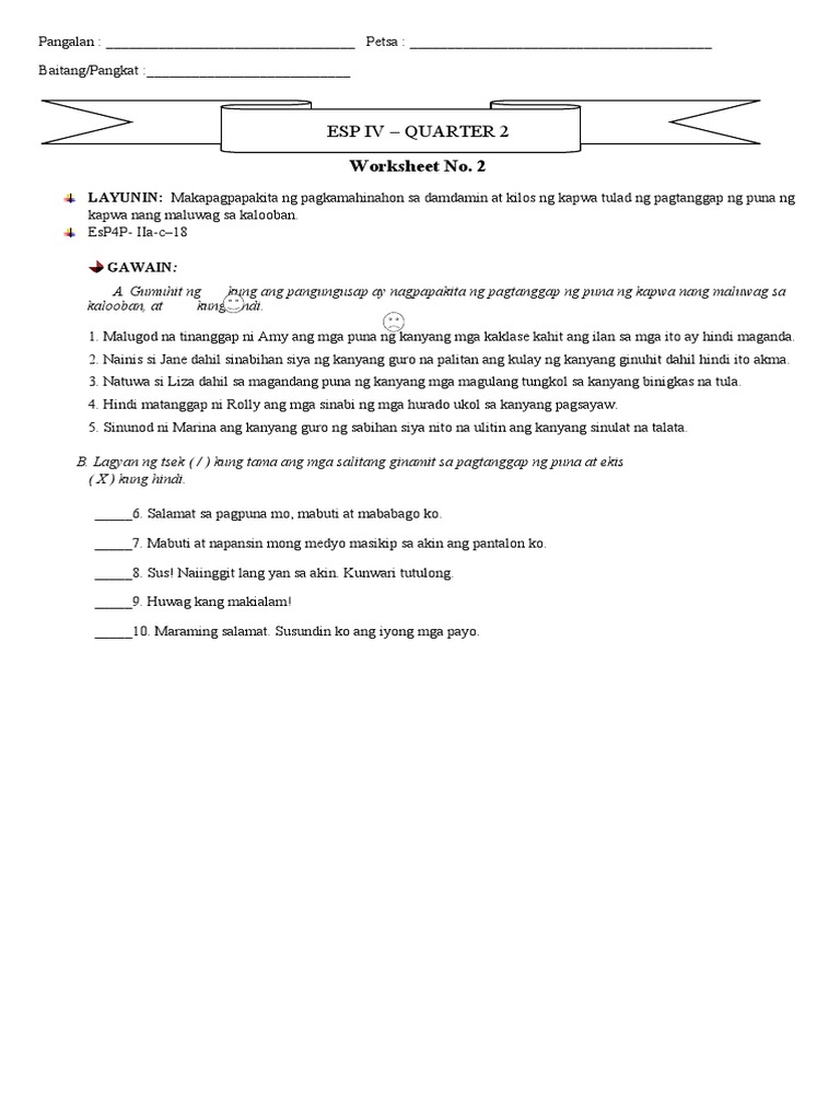 ESP Q2 Worksheet-No.2 | PDF