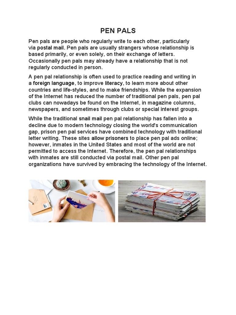 Pen Pals | PDF | Human Nature | Human Communication