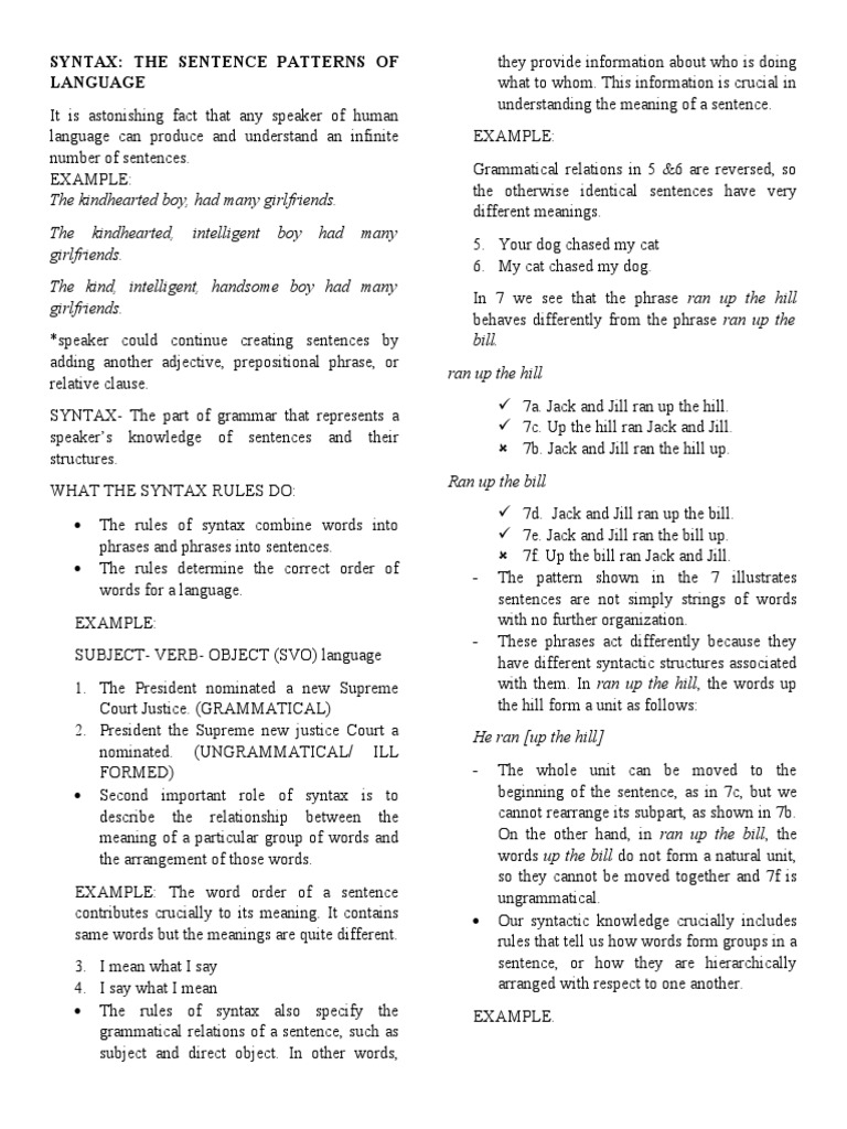 SYNTAX Reviewer | PDF | Phrase | Lexical Semantics