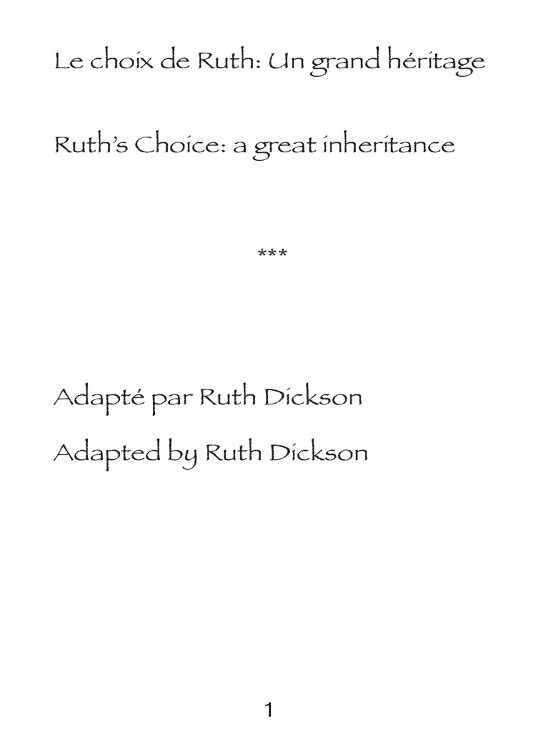Le Choix de Ruth: Un Grand Héritage | PDF | Ruth (Biblical Figure) | Naomi (Biblical Figure)