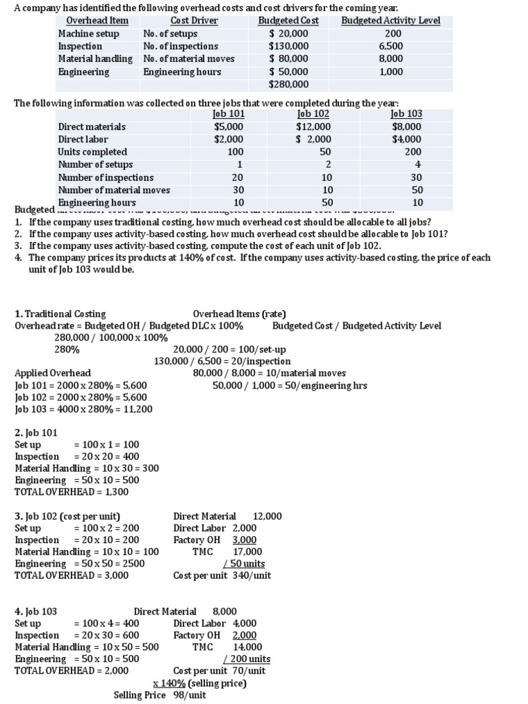 ABC Sample Problems 1 | PDF | Cost | Business Process