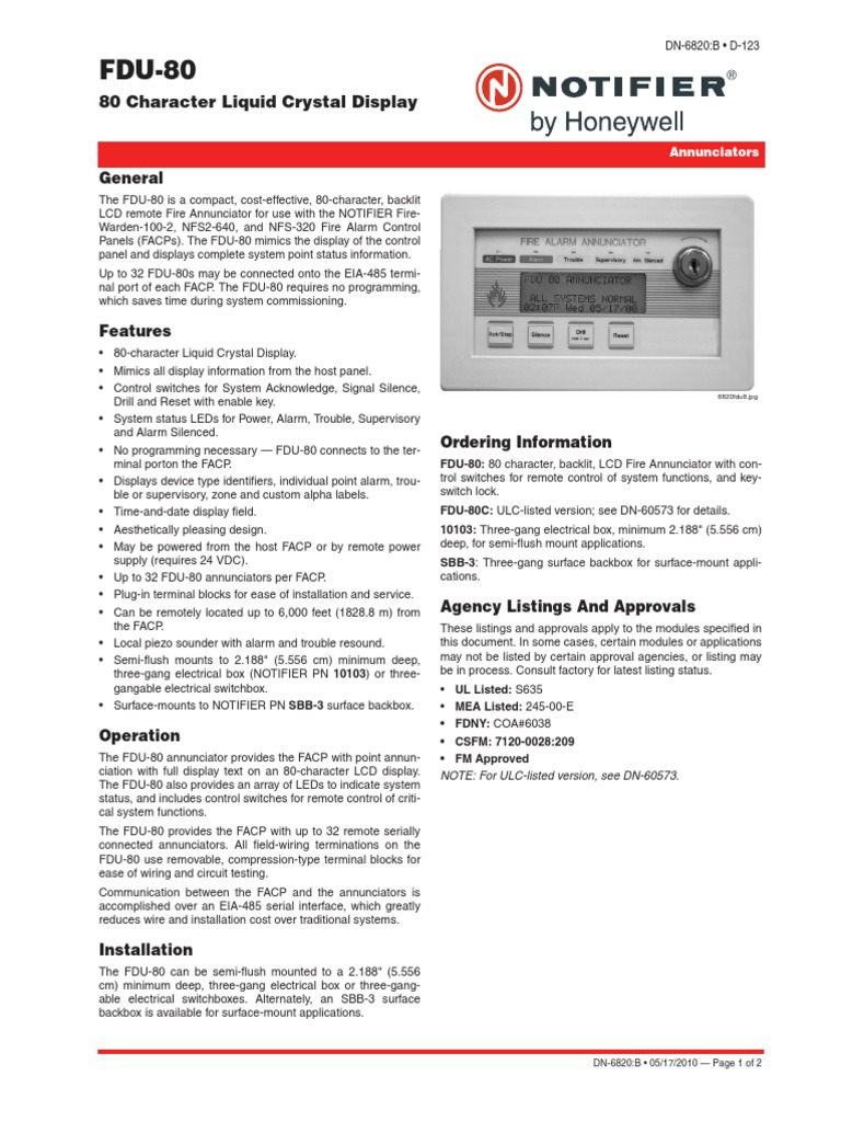 Fire Alarm by HoneyWell | PDF | Rectifier | Power Supply