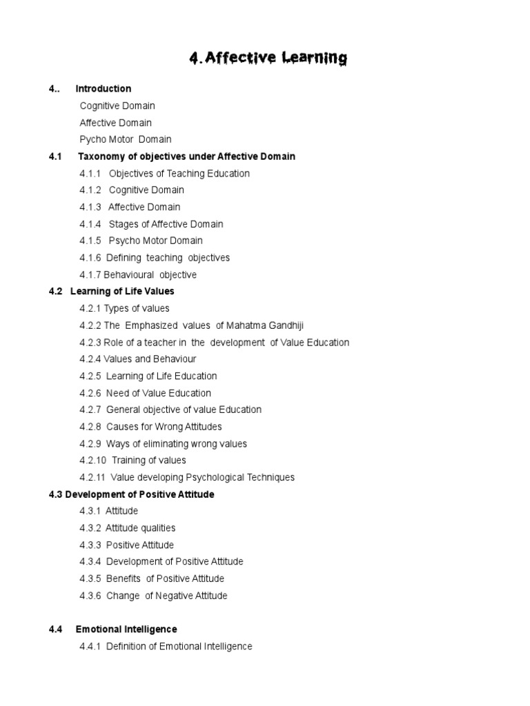Affective Learning - Assessment of | Download Free PDF | Attitude ...