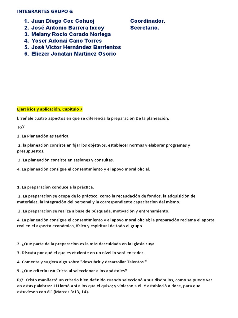 Ejercicios y Aplicación 7Y8 | PDF | Planificación | Jerarquía