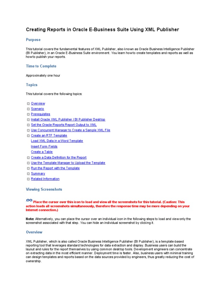 Oracle BI Publisher Report Creation Guide | PDF | Microsoft Word | Icon ...