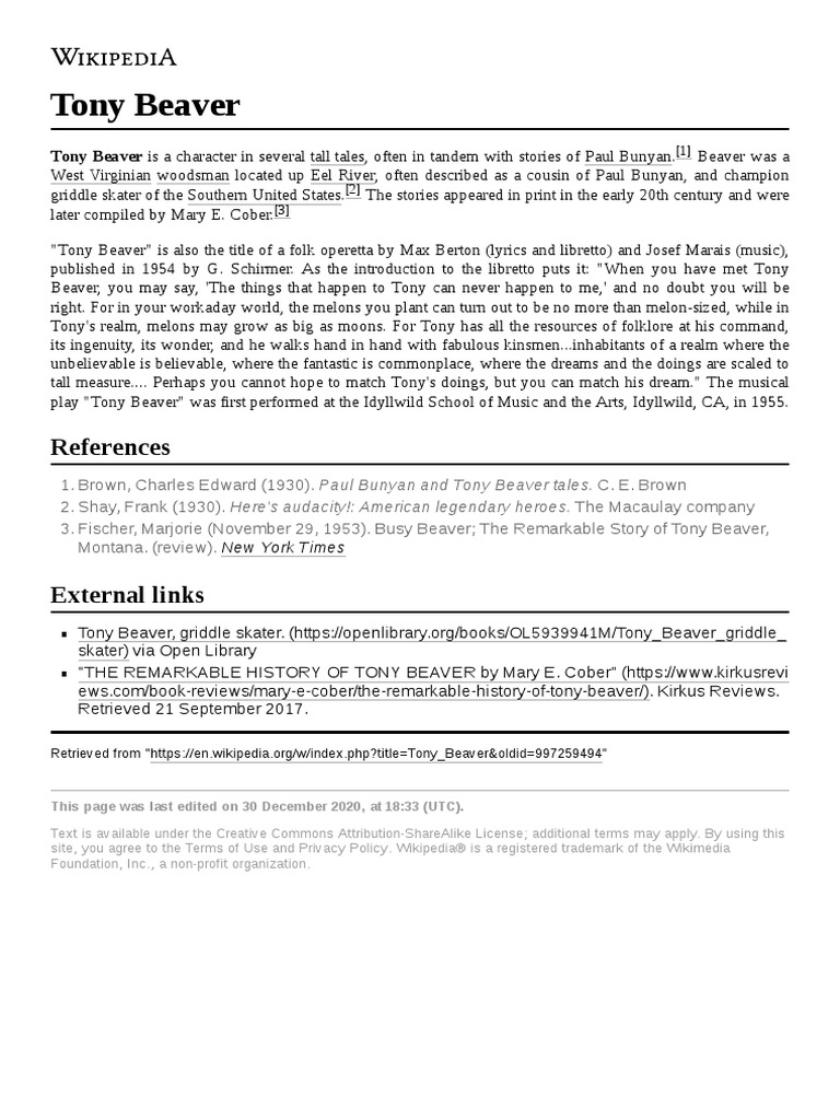 Tony Beaver | PDF | History