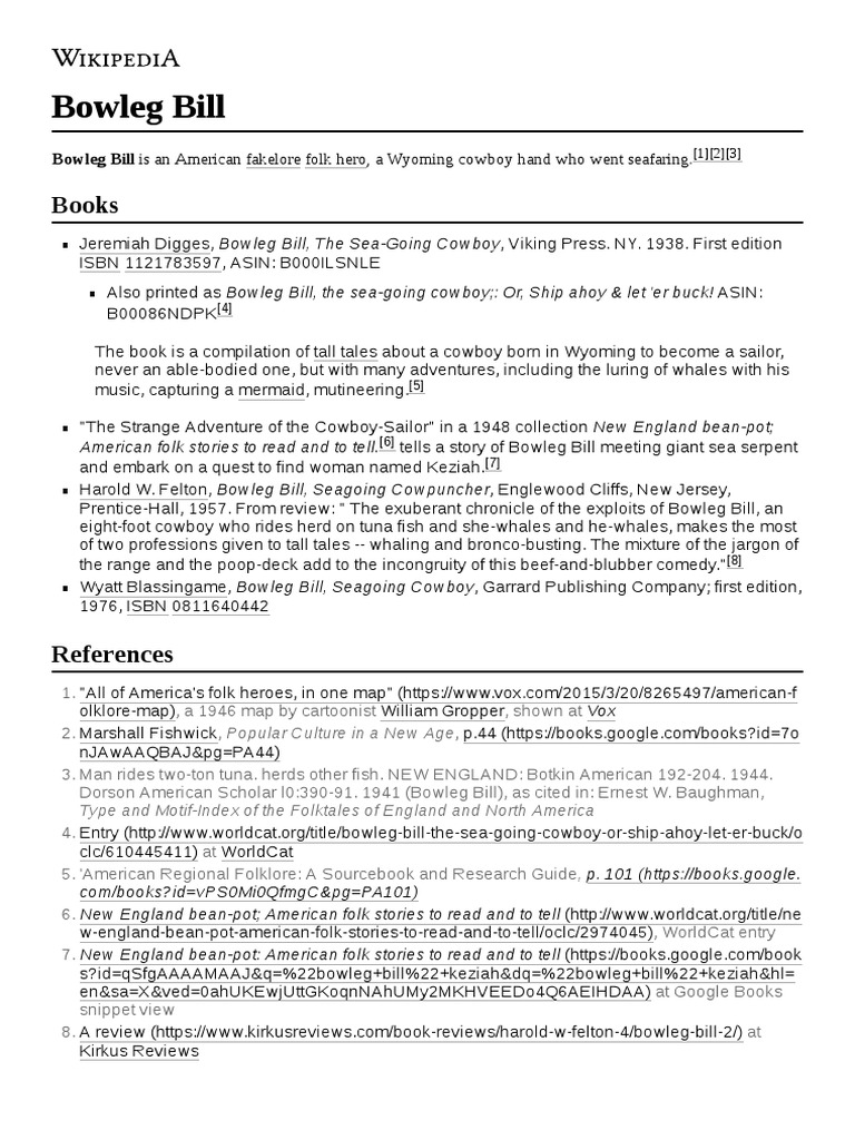 Bowleg Bill: Books | PDF