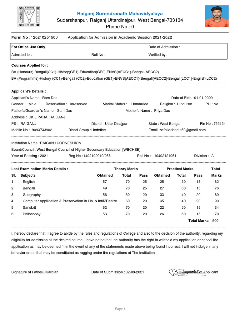 Raiganj Surendranath From | PDF