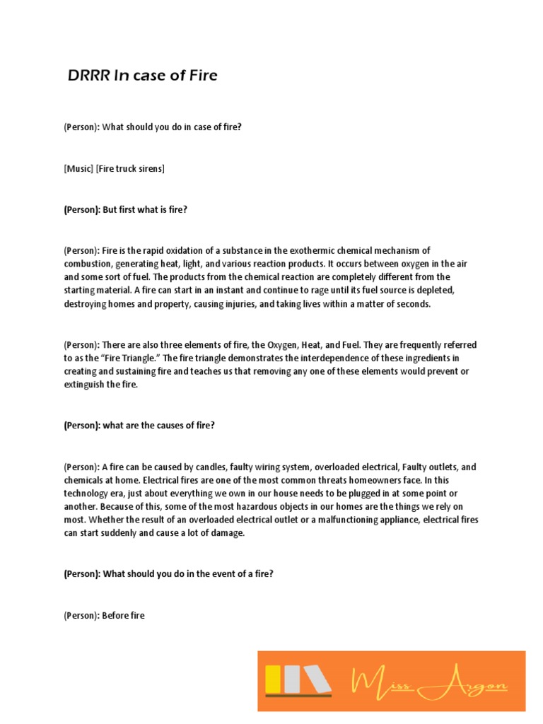 In Case of Fire | PDF | Fires | Chemistry