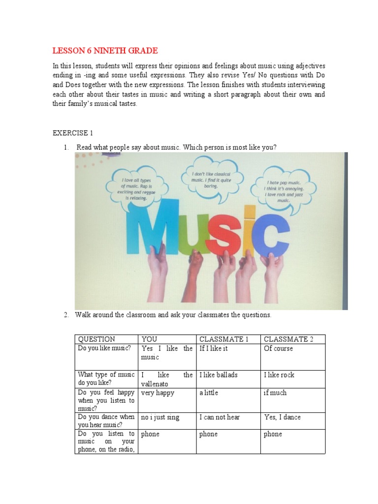 Expressing Musical Opinions: Comparing Tastes and Interviewing ...