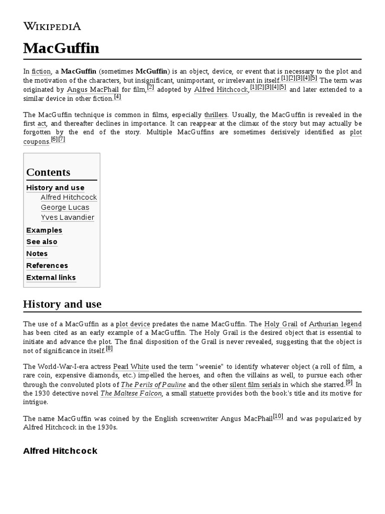 Macguffin: History and Use | PDF | Plot (Narrative)